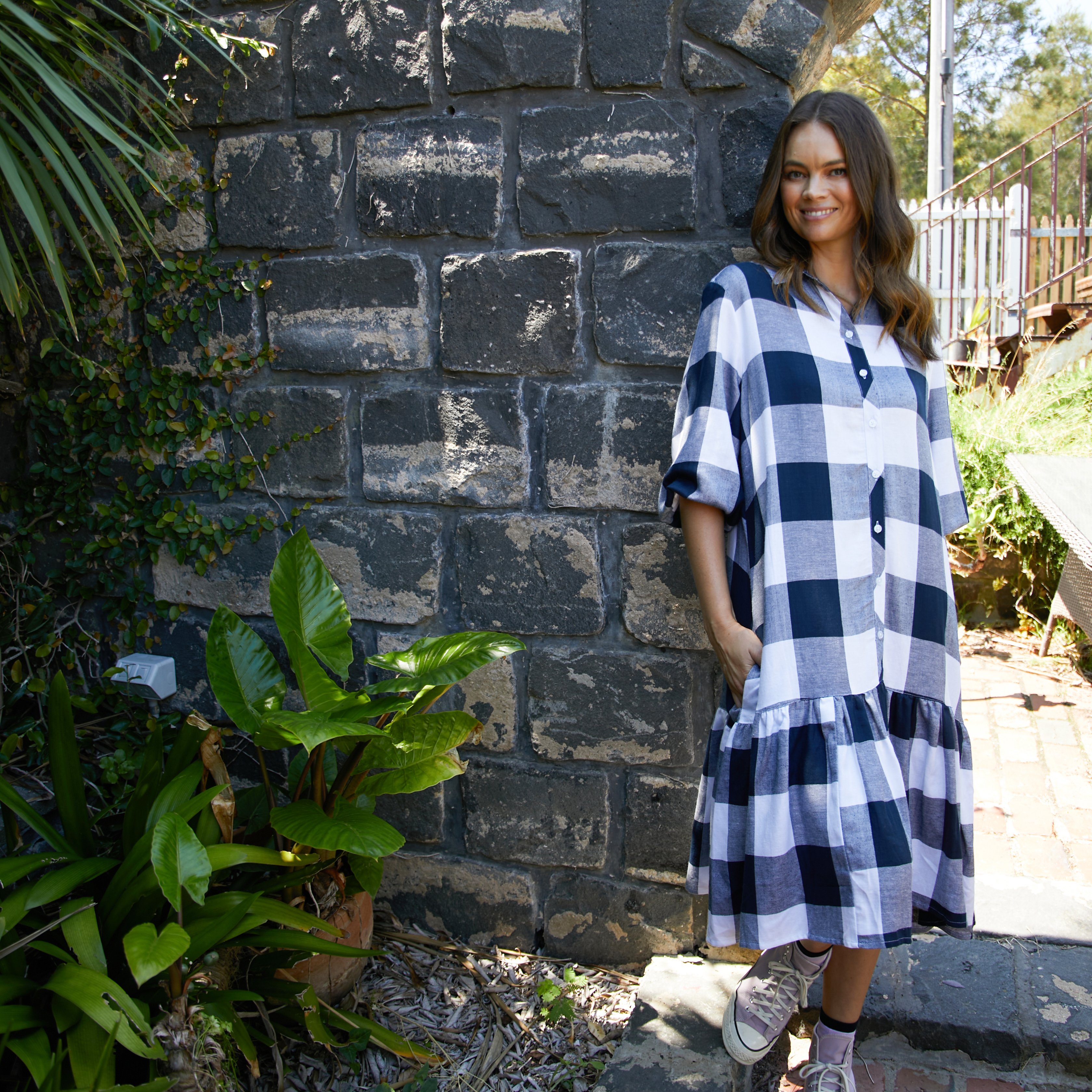 ELM WILLOW CHECK DRESS - Dresses : Status Clothing - ELM S 22