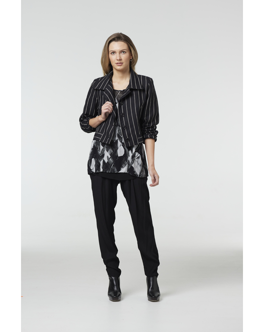 OBI PINSTRIPE CROPPED JACKET - Jackets : Status Clothing - OBI W 23