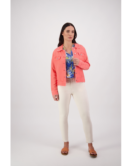 VASSALLI LINEN JACKET WITH FRAYED SEAMS - Jackets : Status Clothing ...